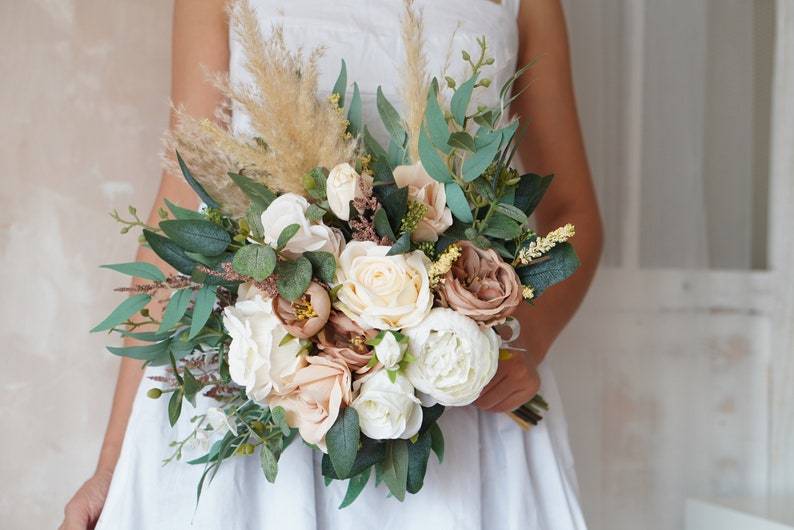 Classic Wedding Bouquet Rustic Boho Flower Bouquet Bridal - Etsy