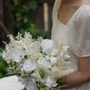 White&green Rustic Wedding Bouquet,artificial Flowers Wedding Decor ...