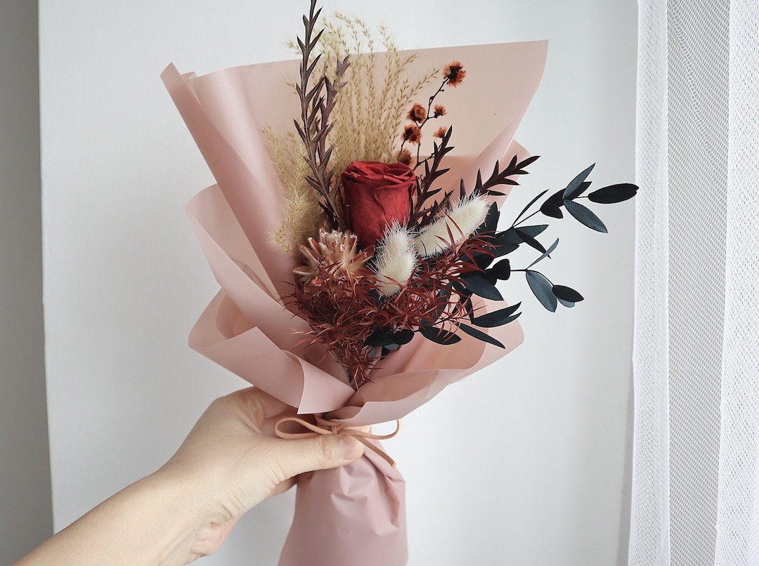 Preserved Flowers Rose Dried Flower Bouquet,natural Home Decor, Dried ...