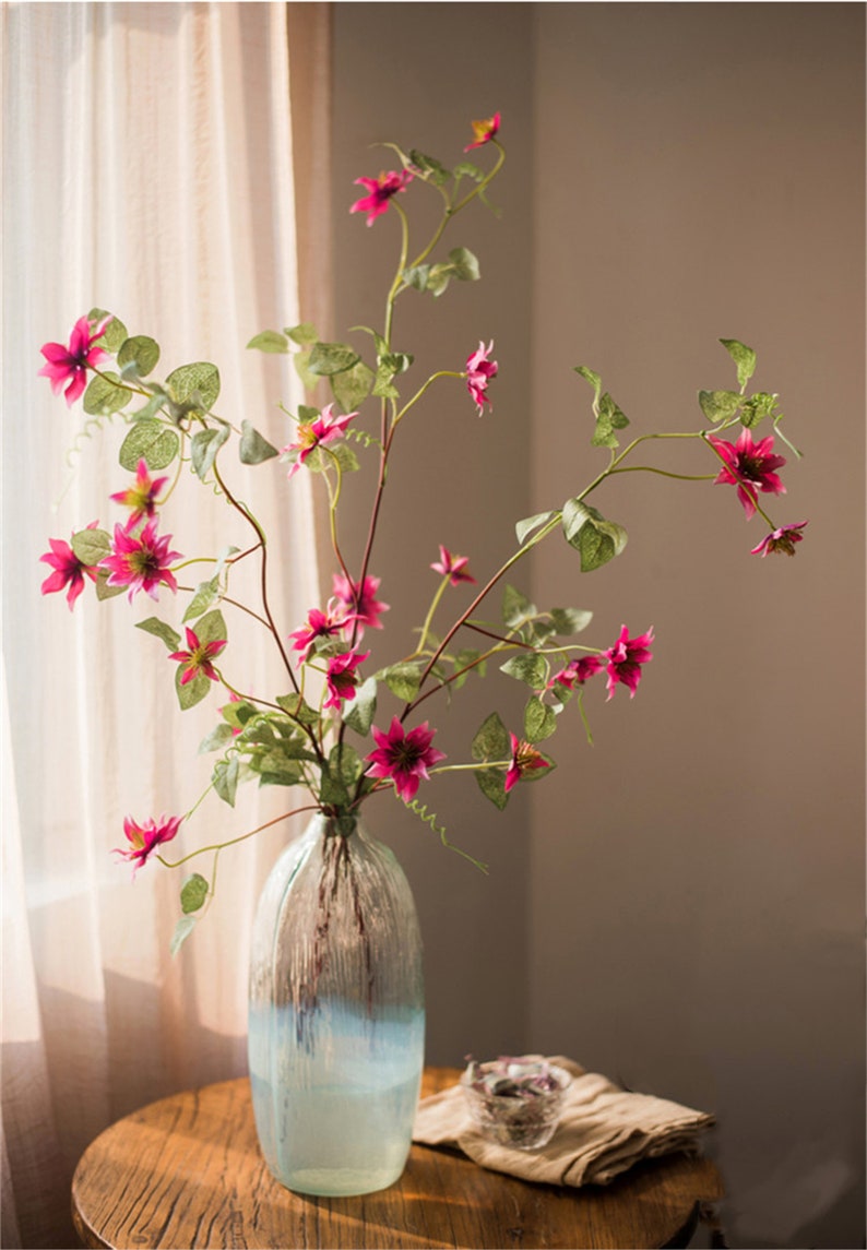 5 Branches 7 Flowers Clematis Stasi Artificial Flower - Etsy