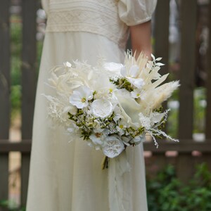 White&green Rustic Wedding Bouquet,artificial Flowers Wedding Decor ...