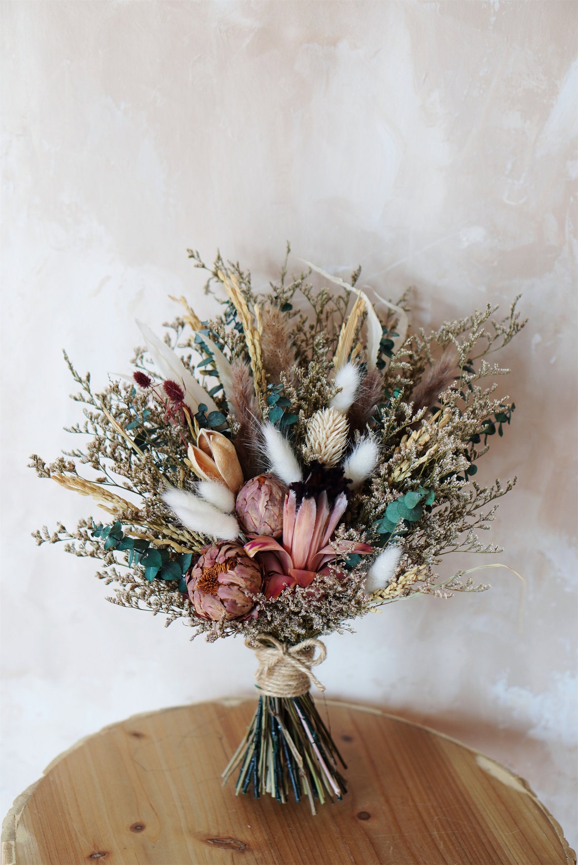 Rustic Boho Wedding Bouquetdried Natural Flowers Home Wedding - Etsy