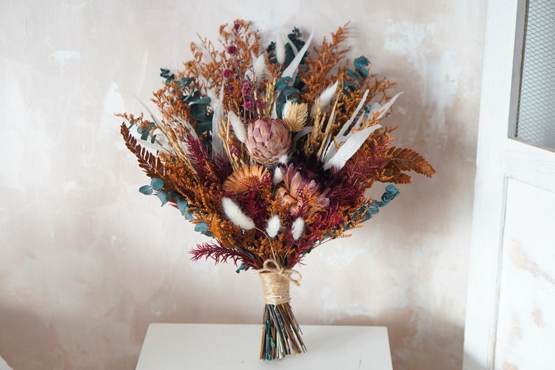 Rustic Boho Wedding Bouquetdried Natural Flowers Home Wedding - Etsy
