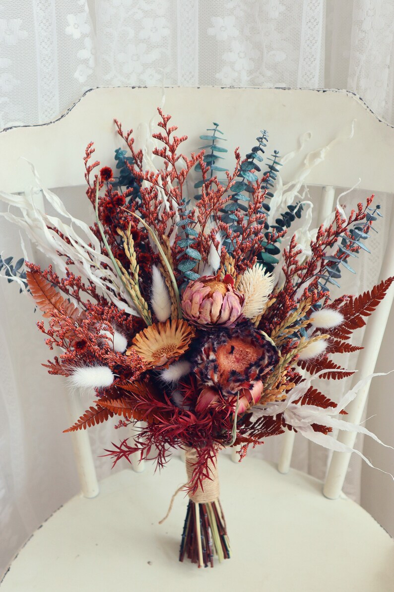 Rustic Boho Wedding Bouquetdried Natural Flowers Home Wedding - Etsy