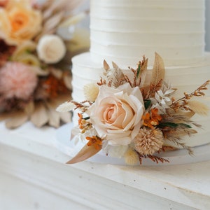 A Set Wedding Cake Topper, White Floral Cake Decoration, Cake Topper ...