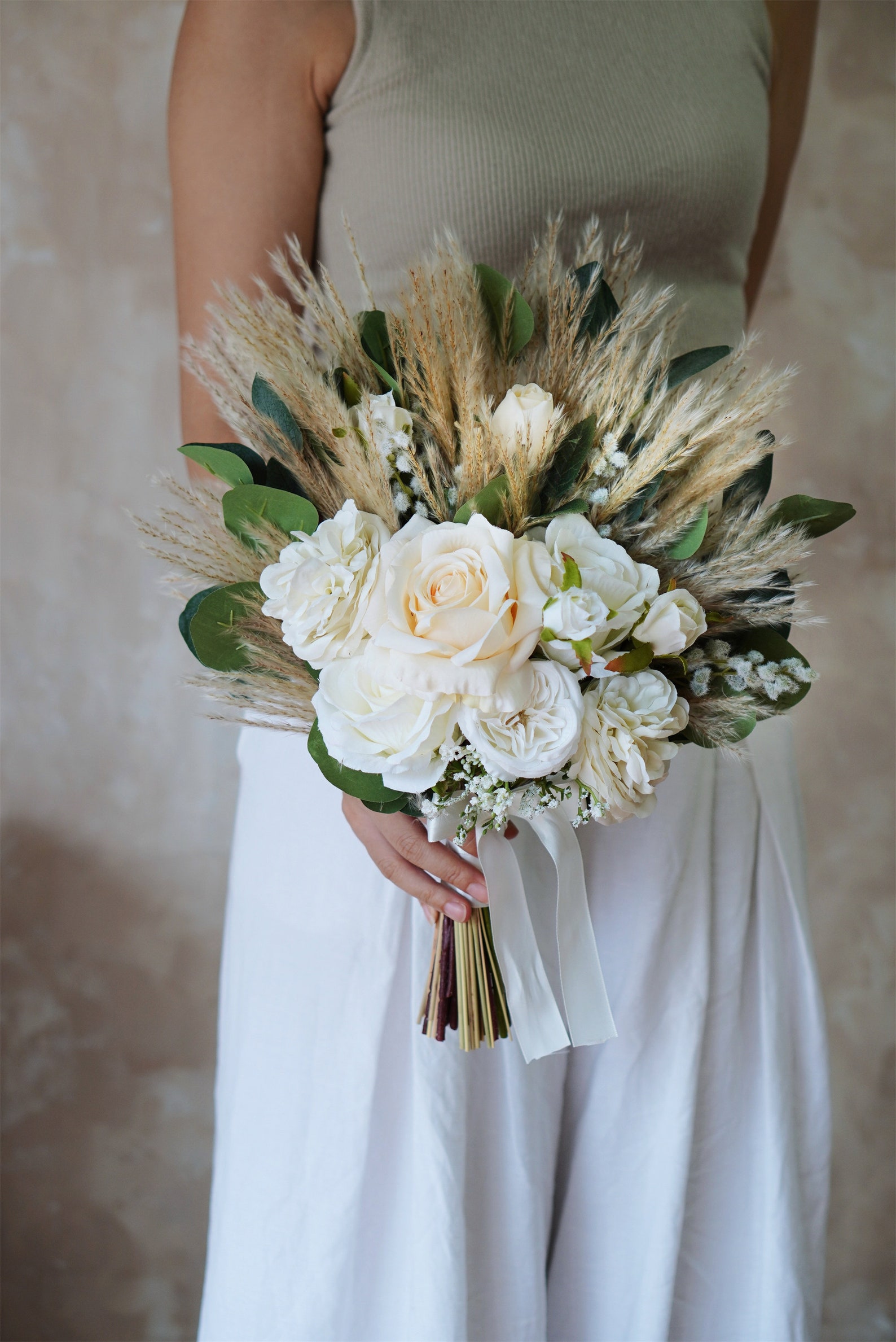 Rustic Boho Wedding Bouquetartificial Faux Flowers Home - Etsy