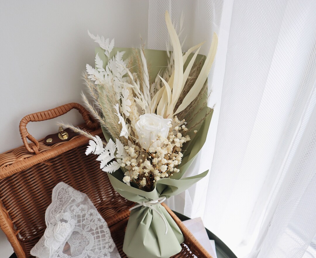 Preserved Flowers Rose Dried Flower Bouquet,natural Home Decor, Dried ...