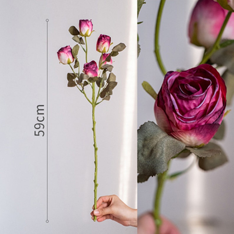 Dried Rose Artificial Faux Centerpiece Silk Flower Webbing - Etsy