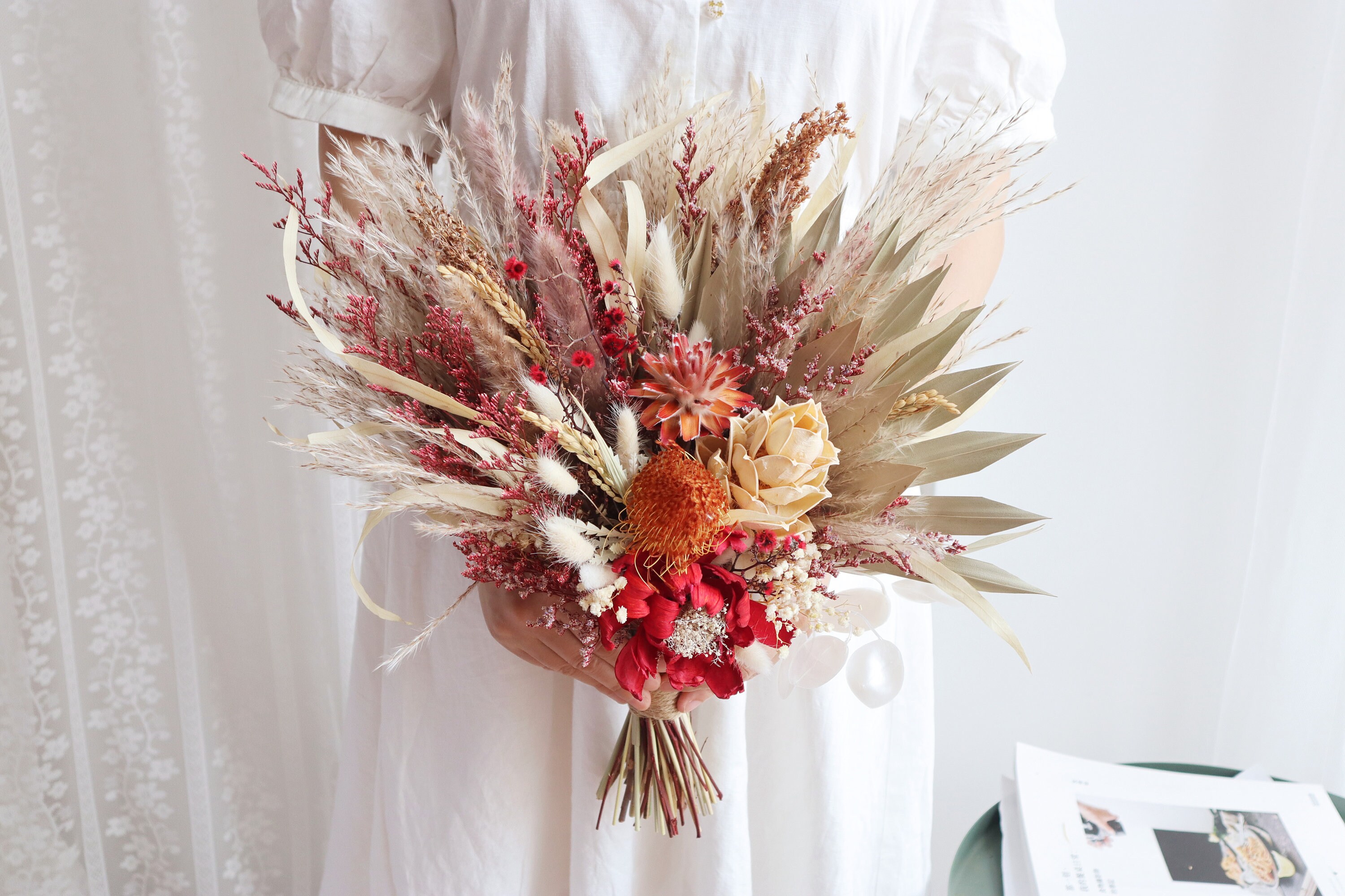 Rustic Boho Wedding Bouquetdried Natural Flowers Home Wedding | Etsy