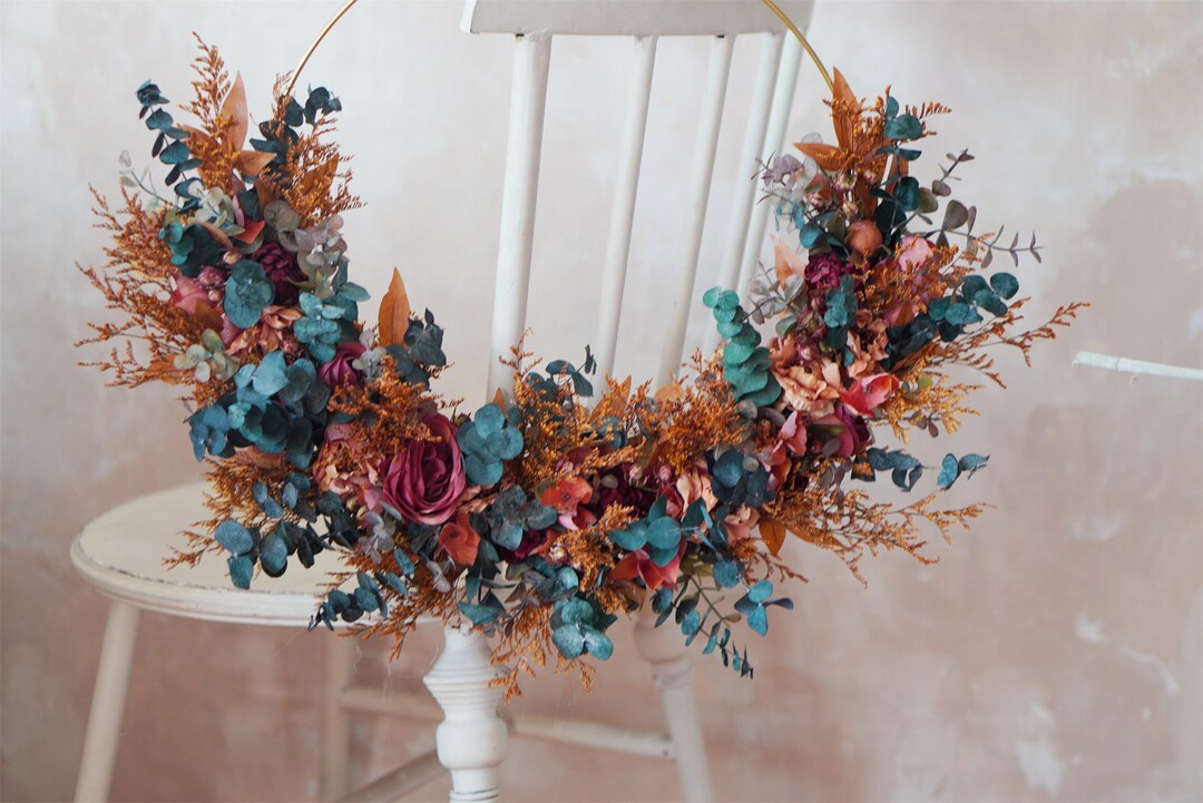 Eucalyptus Floral Hoop, Love Grass Flower Hoop, Wall Hanging Floral ...