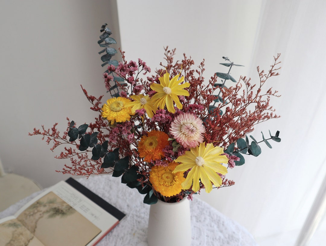 Preserved Flowers Dried Flowers Bouquet,natural Home Decor,dried ...