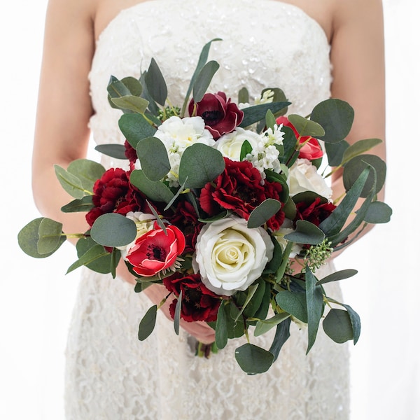 Red Bridal Bouquet - Etsy