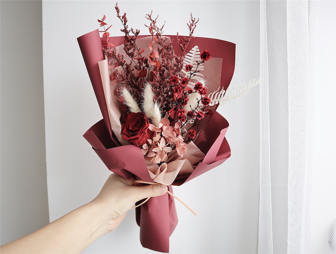 Preserved Flowers Rose Dried Flower Bouquet,natural Home Decor, Dried ...