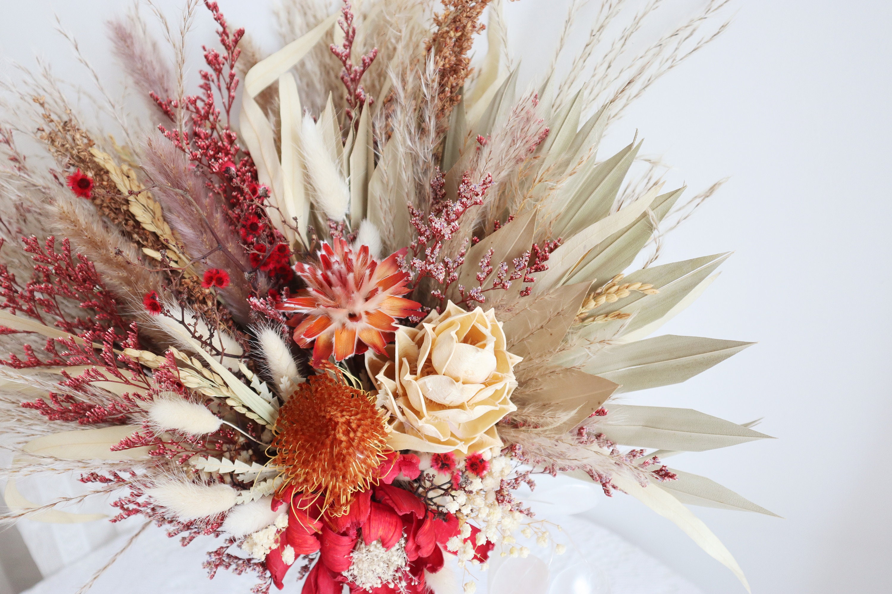 Rustic Boho Wedding Bouquetdried Natural Flowers Home Wedding | Etsy