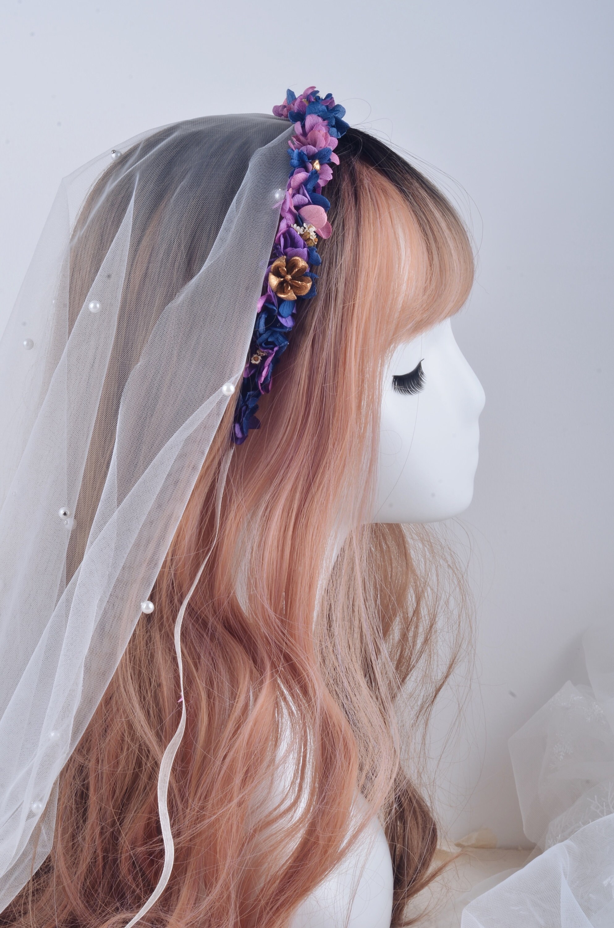 Preserved Natural Real Flower Crown Purple Blue | Etsy