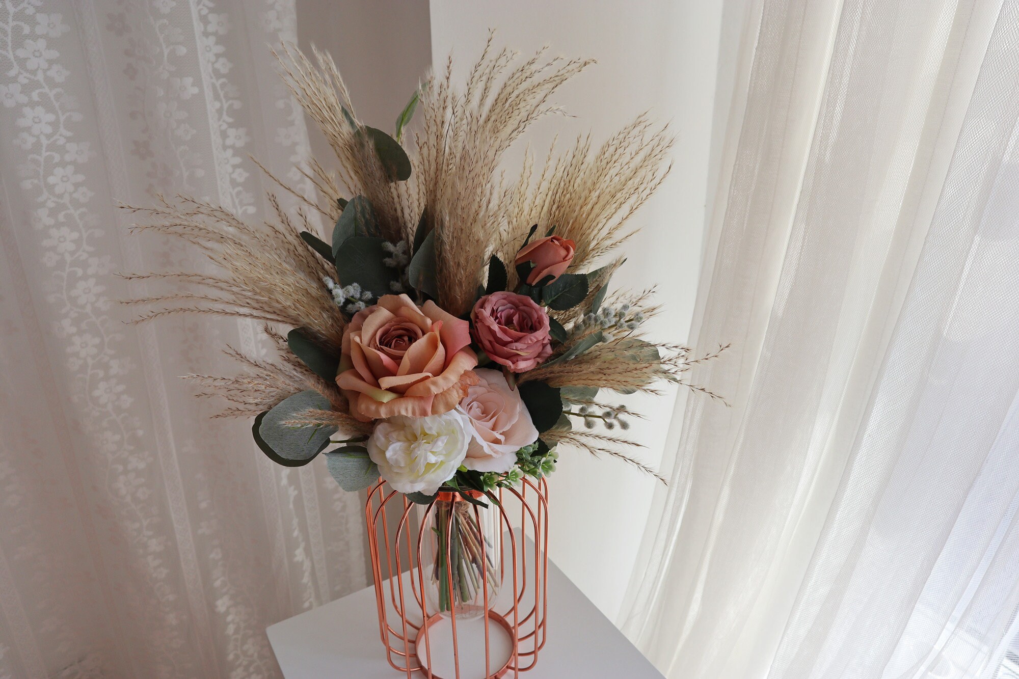 Rustic Boho Wedding Bouquetartificial Faux Flowers Home | Etsy