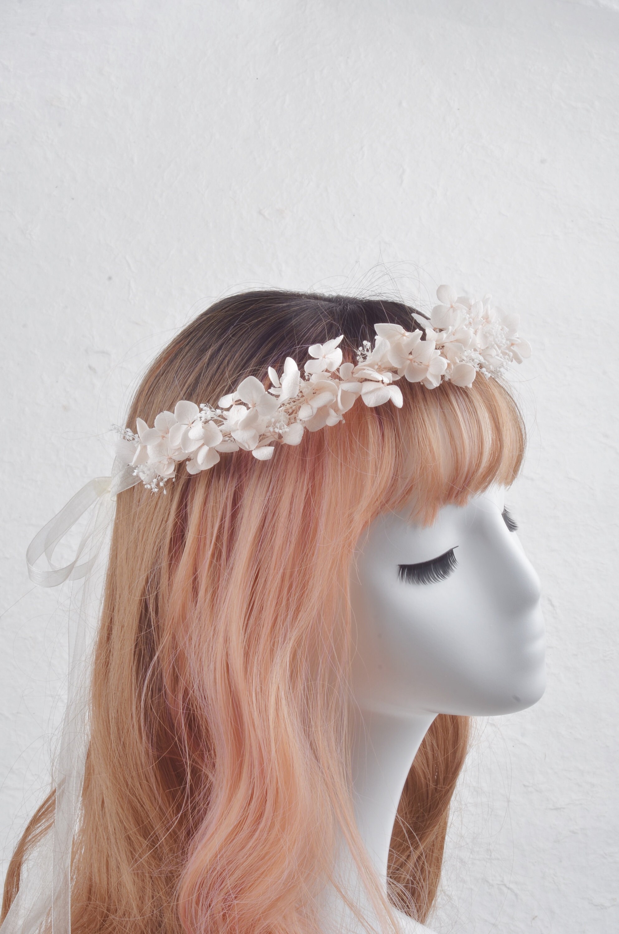 Preserved Natural Real Flower Crown Light Pink Hydrangeahalf | Etsy
