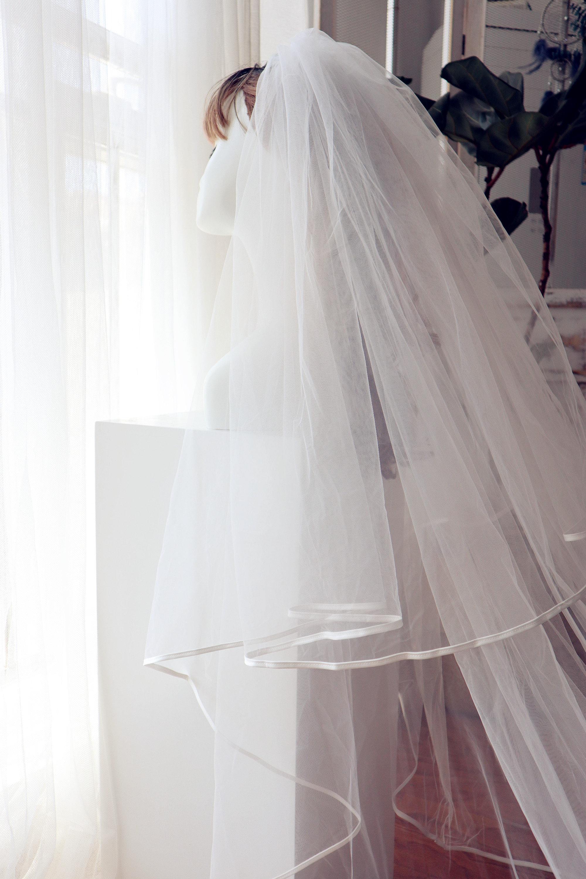 New Wedding Veil Satin Cord Edge Wedding Veil Light | Etsy