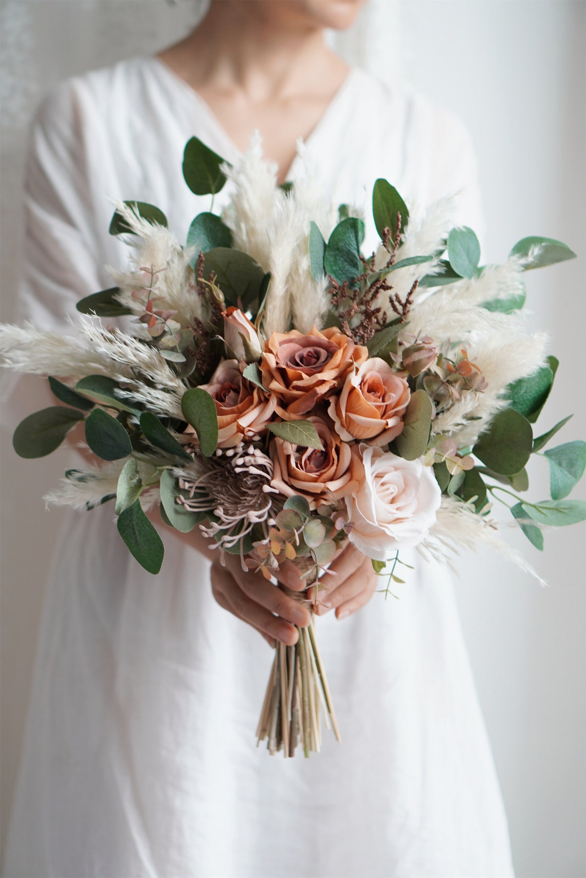 Rustic Boho Wedding Bouquet,artificial Flowers Home Wedding Decor ...