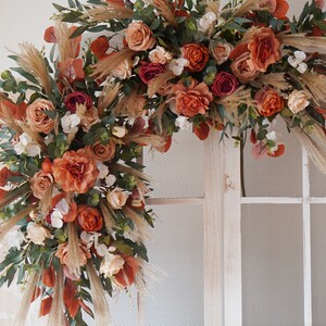 Burnt Orange Wedding Arch Arrangement,pampas Flower Arch Arrangement ...