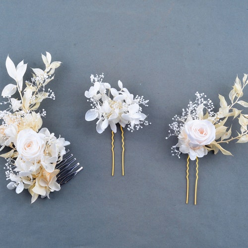 Preserved Natural Real Flower Hair Clip Pink Hydrangea Clip - Etsy