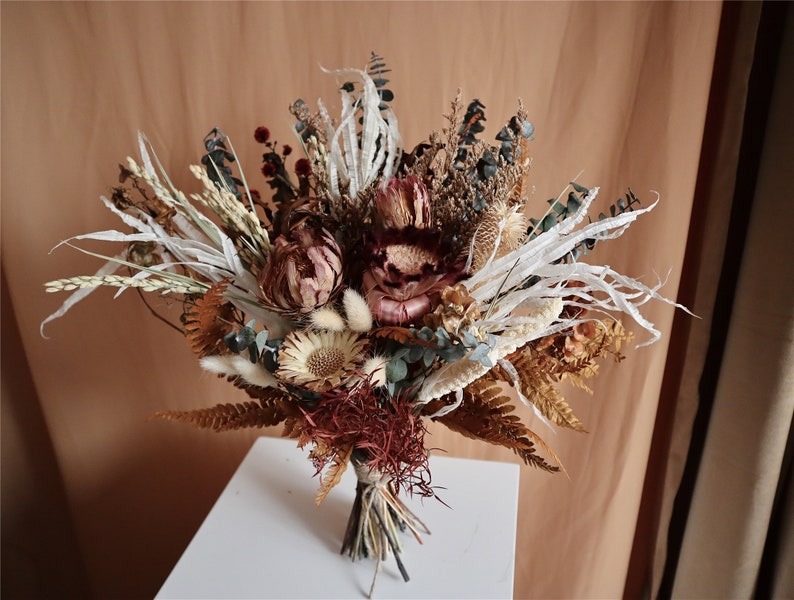 Rustic Boho Wedding Bouquetdried Natural Flowers Home Wedding - Etsy