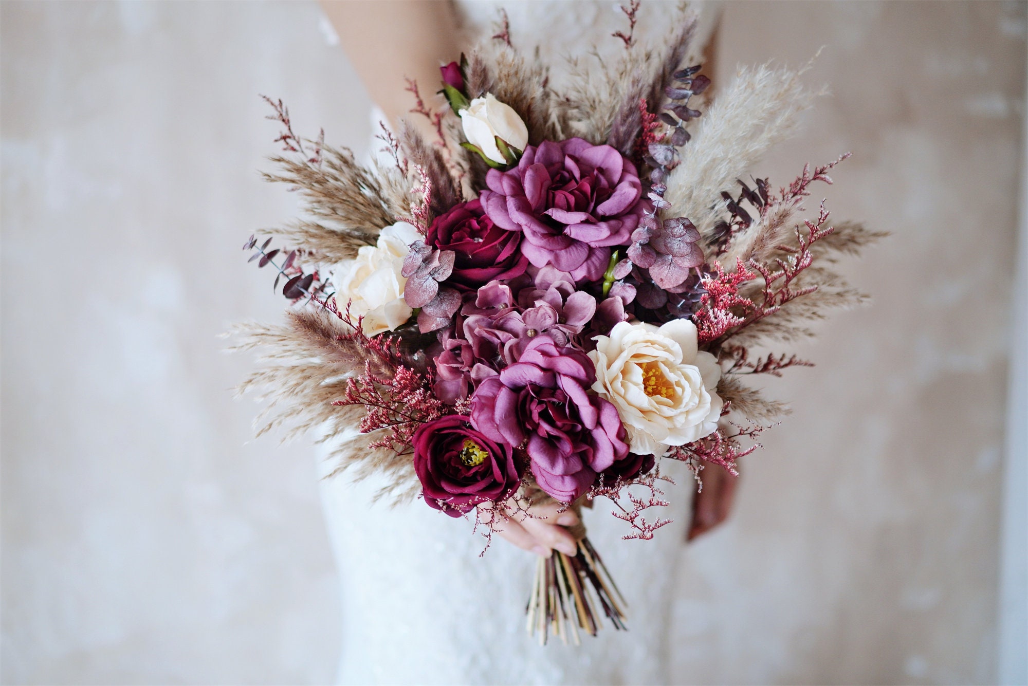 Rustic Boho Wedding Bouquetartificial Faux Flowers Home | Etsy