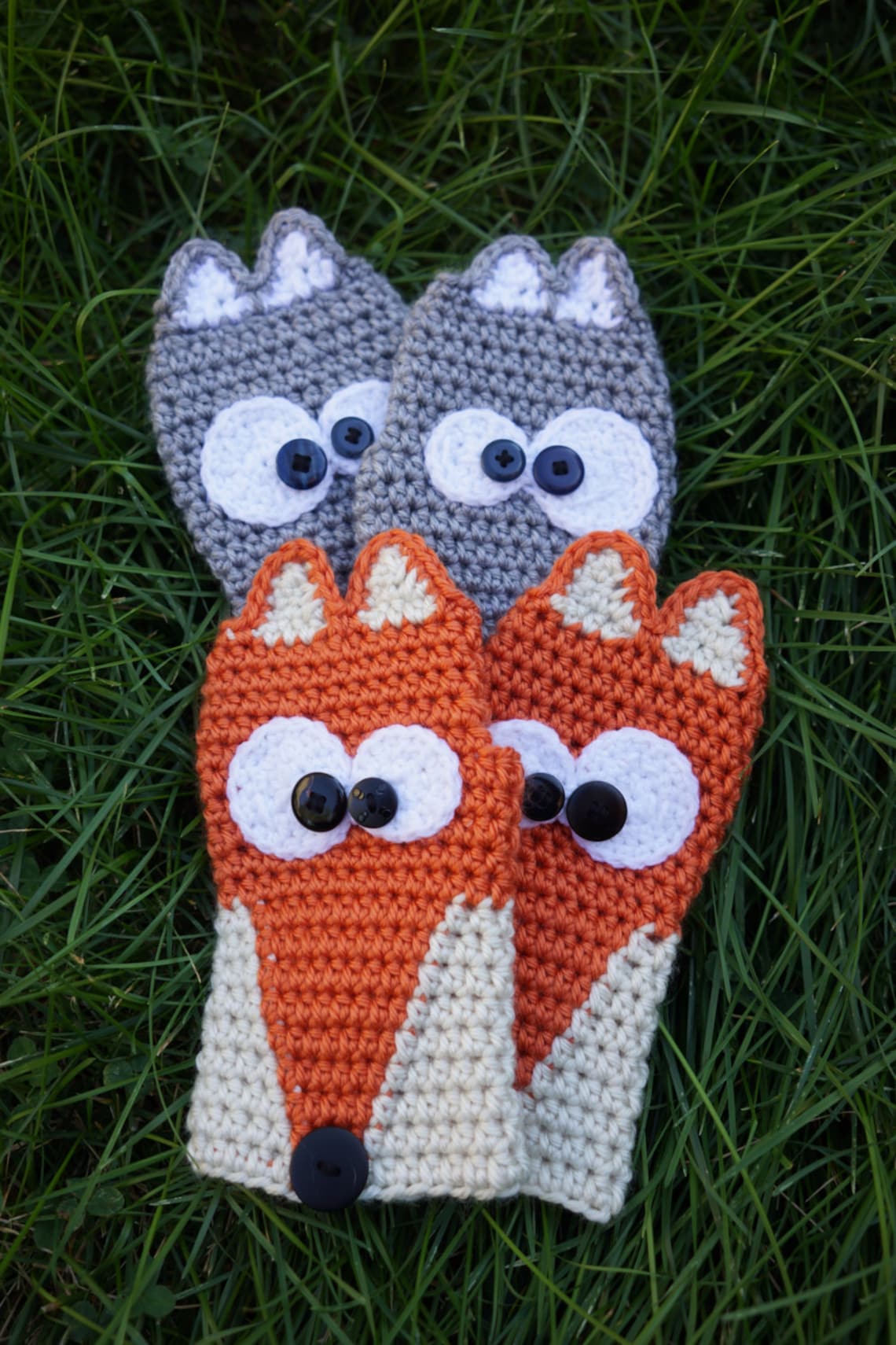 PATTERN ONLY Crochet Fox Fingerless Gloves, Cute Animal Armwarmers ...
