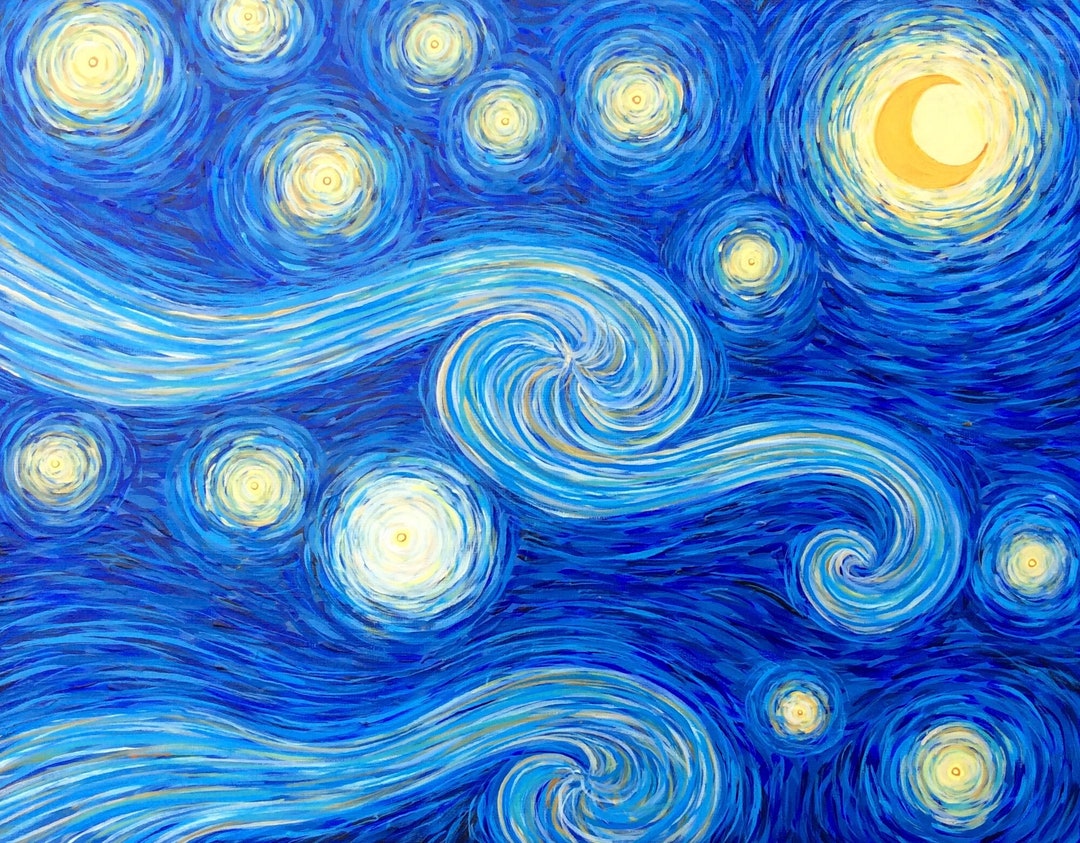 Starry Night Sky Acrylic Painting 11x14" - Etsy
