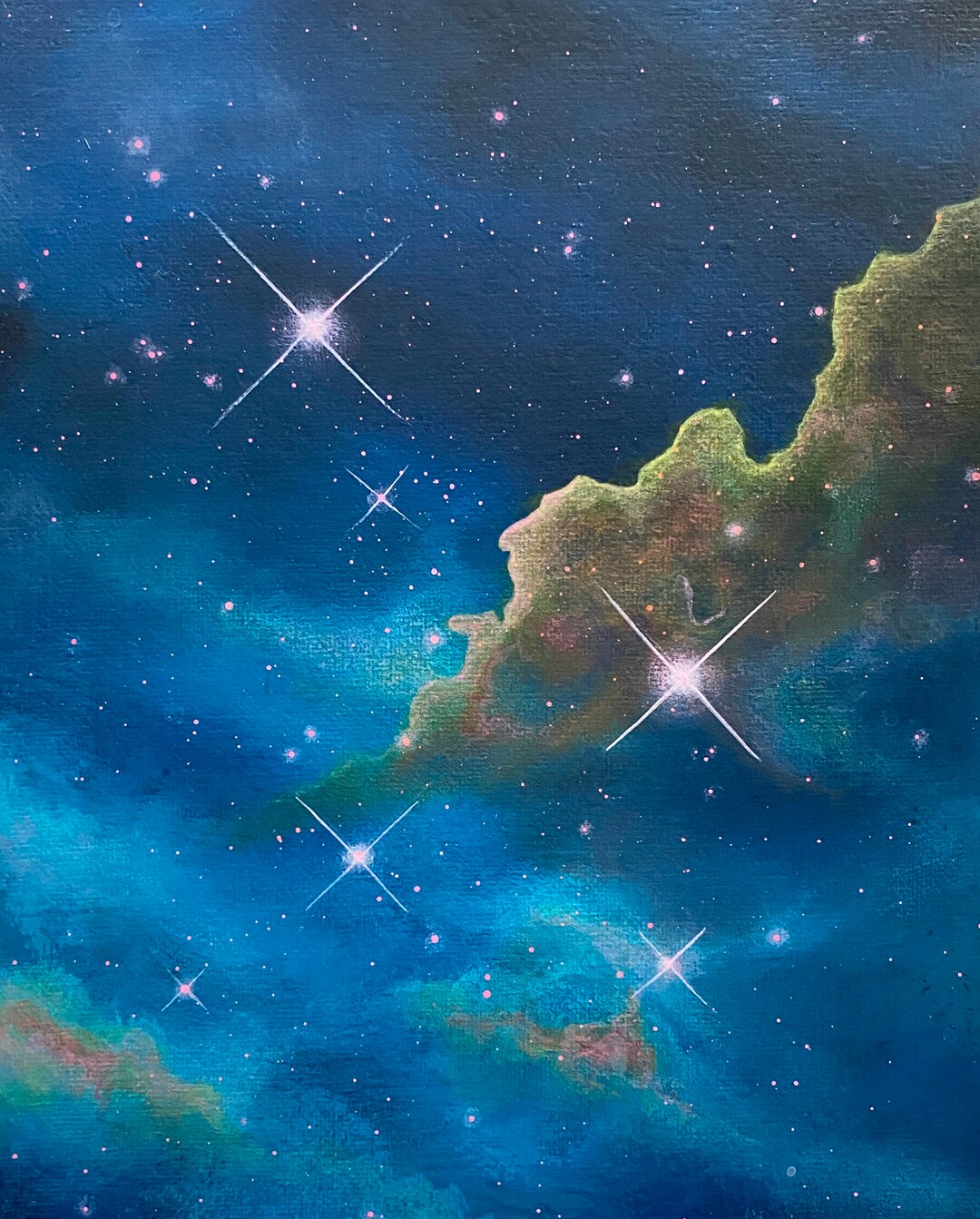 Aqua Nebula Acrylic Painting 8x10 - Etsy Sweden