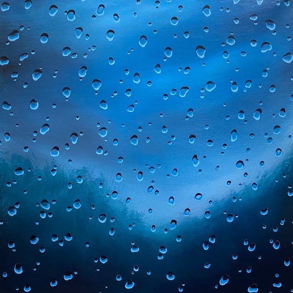 Raindrops Painting - Etsy