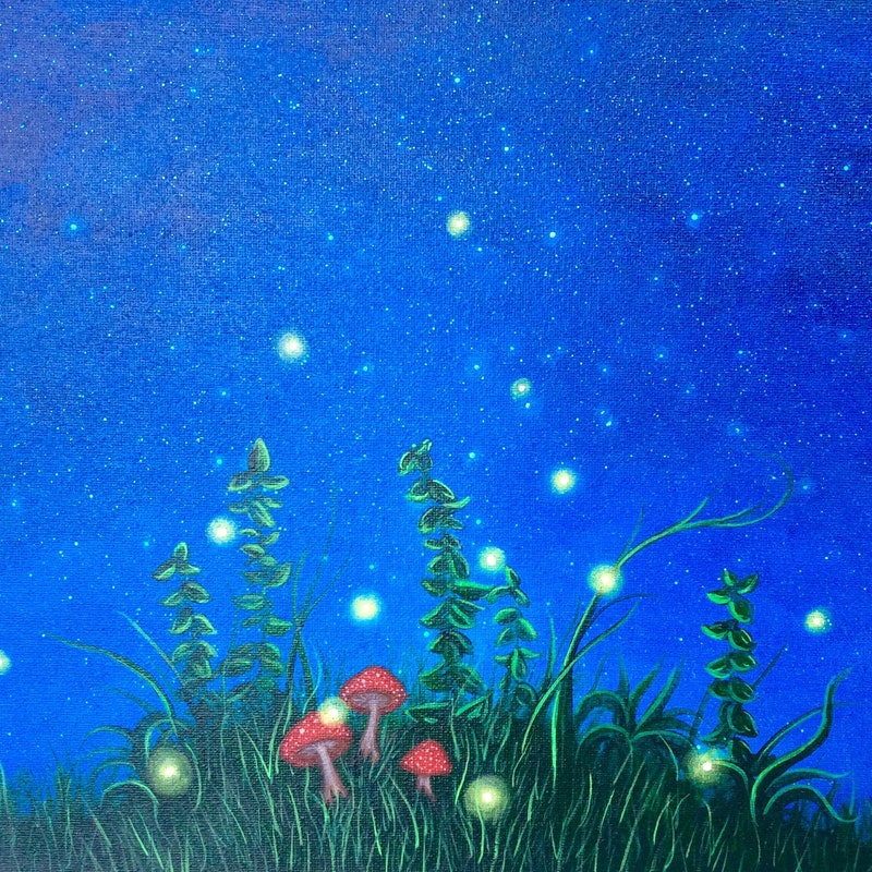 Firefly Painting - Etsy