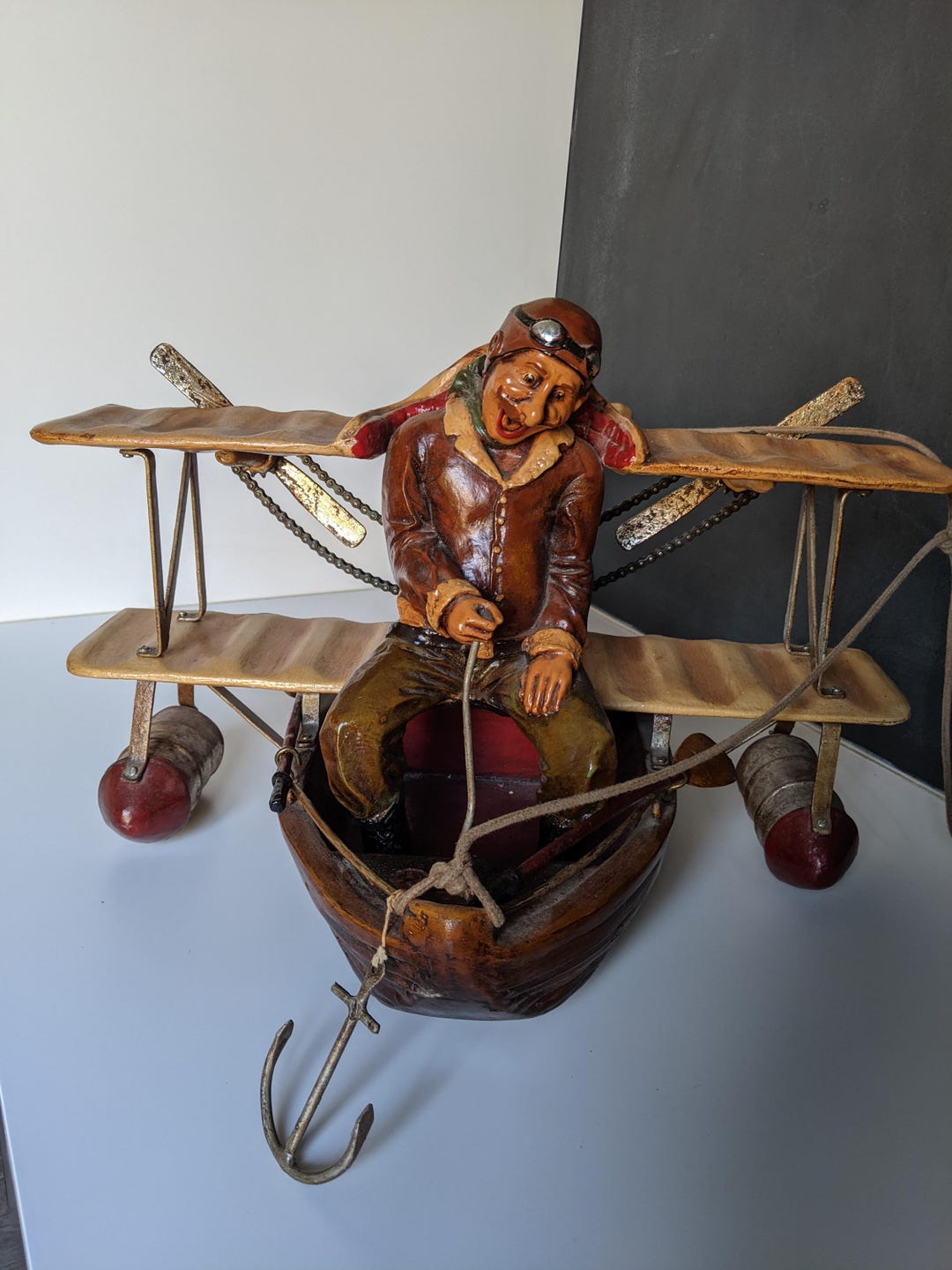 RARE Large Hanging Flying Pilot Resin Sculpture by Filipino Artist ...