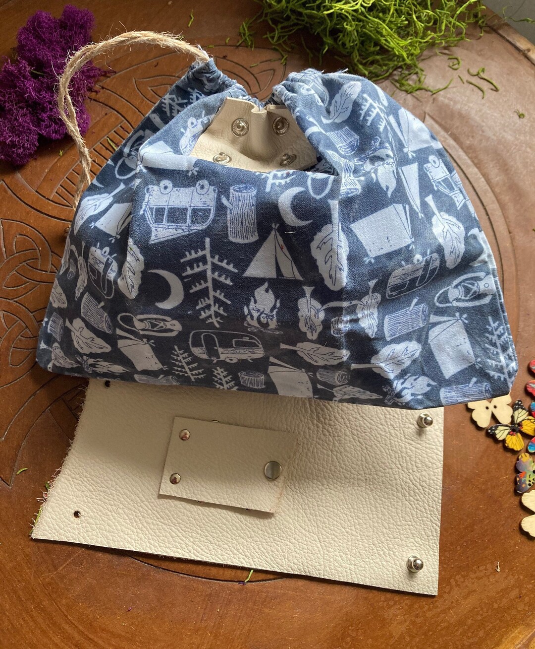 LARP Pouch Leather and Waxed Canvas LARP Leather Pouch Chicken Bag ...