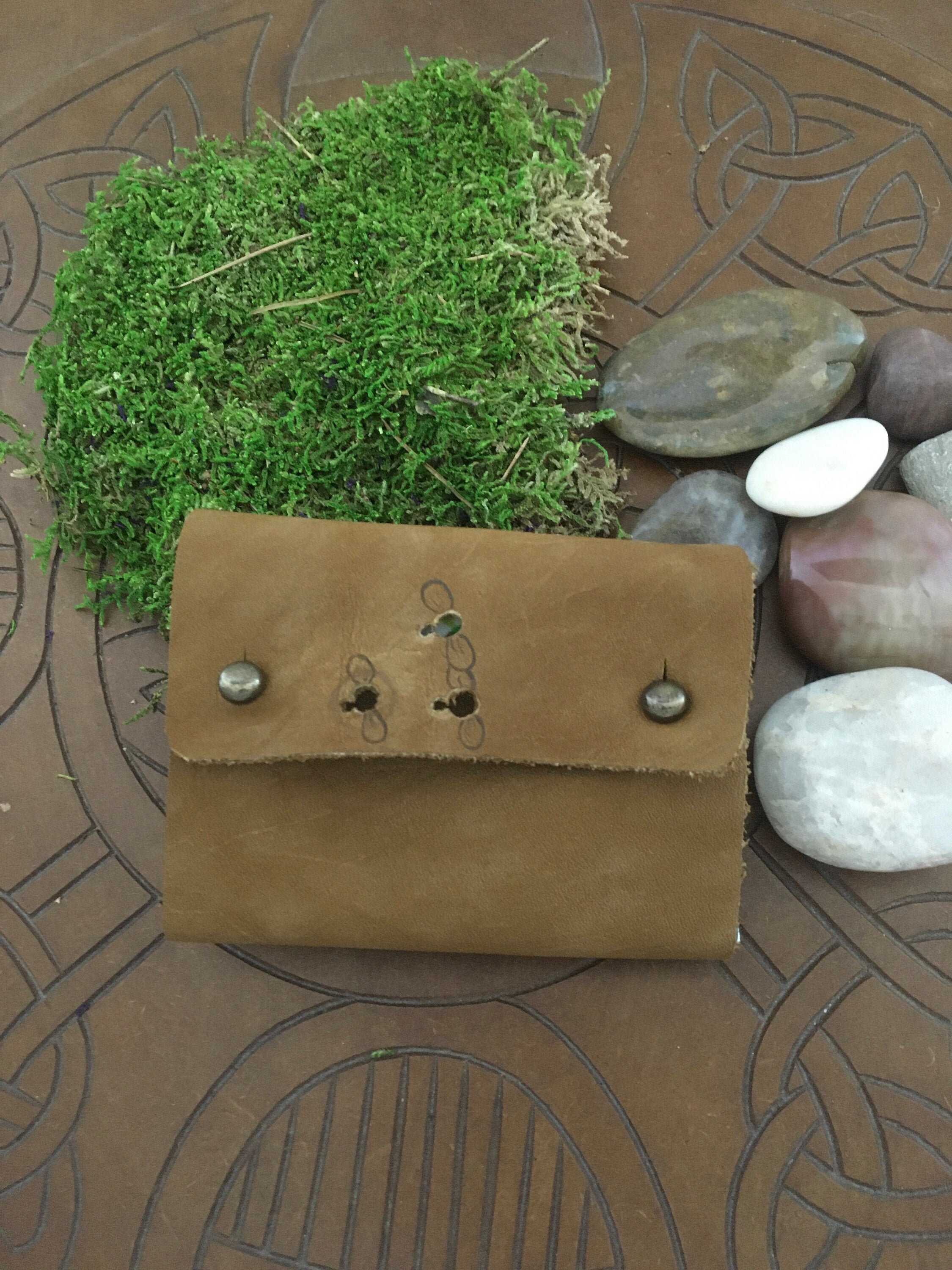 LARP Pouch Leather and Waxed Canvas LARP Leather Pouch Chicken Bag ...
