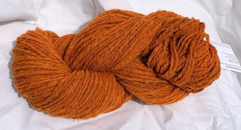 Cormo Wool Yarn Hand Spun Orange Cormo Wool in a 212 Yard Skein ...