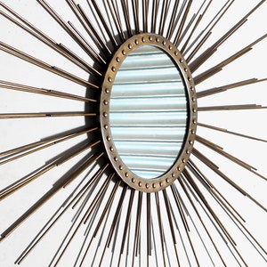 Stunning Mid- Century Modern Mirror , Sunburst Wall Mirror Starburst ...