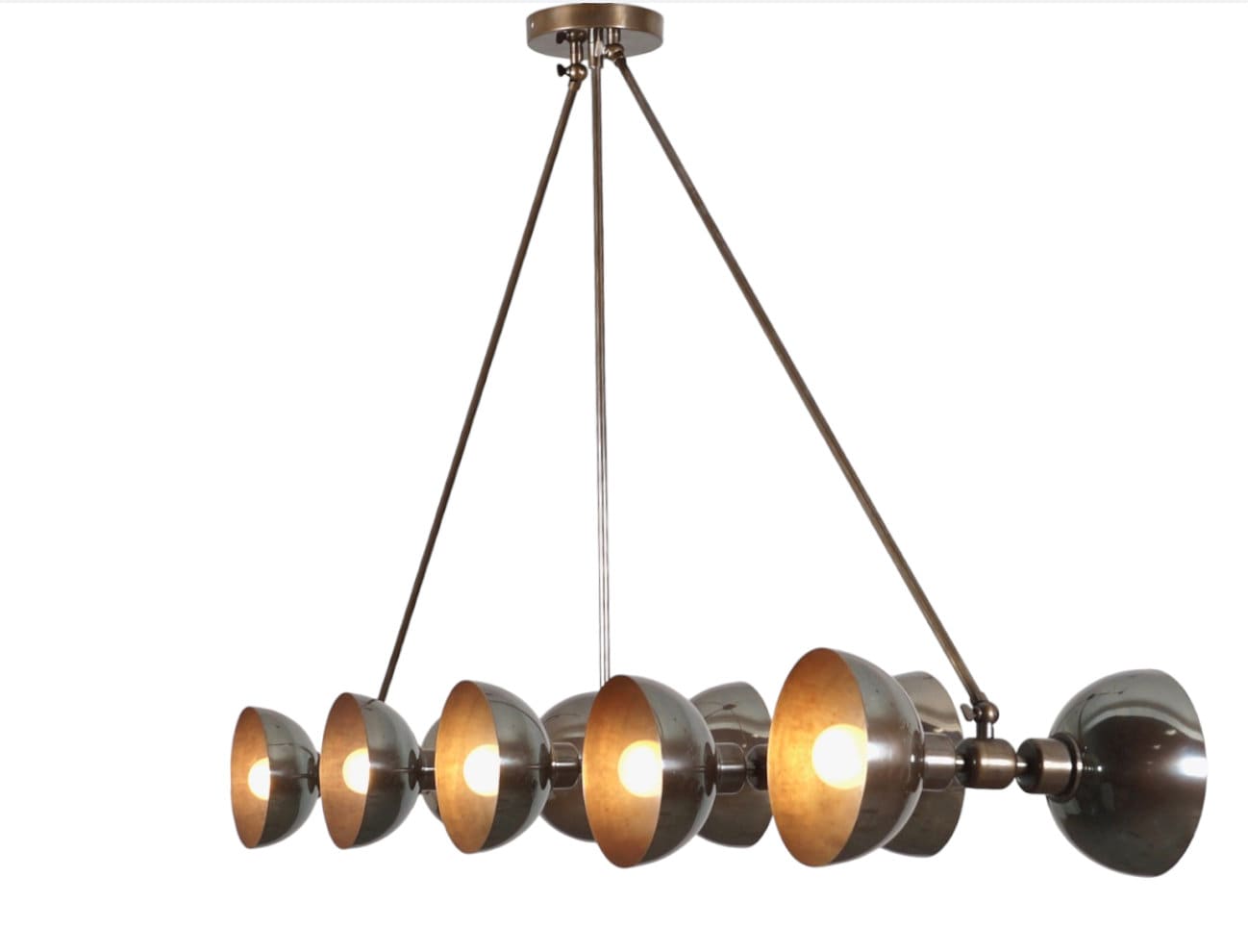 10 Light Modern Industrial Handcrafted Brass Pendant Light , Large ...