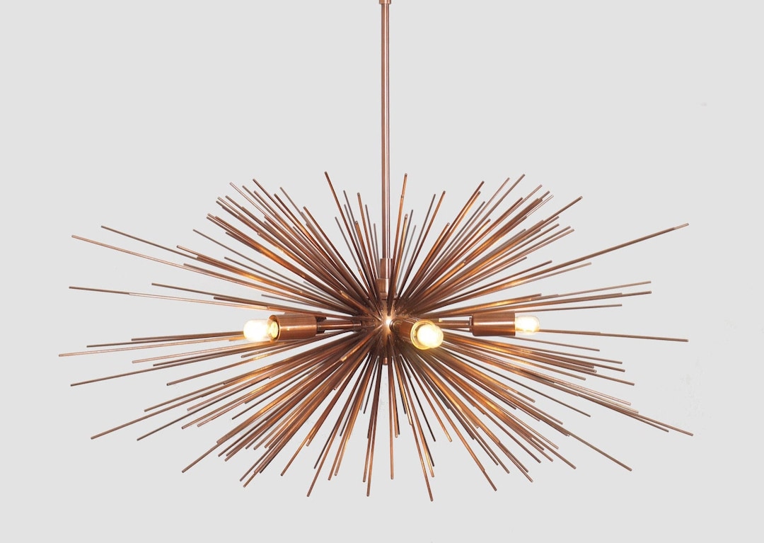 Copper Mid Century Modern Sputnik Starburst AVA Chandelier , Handmade ...