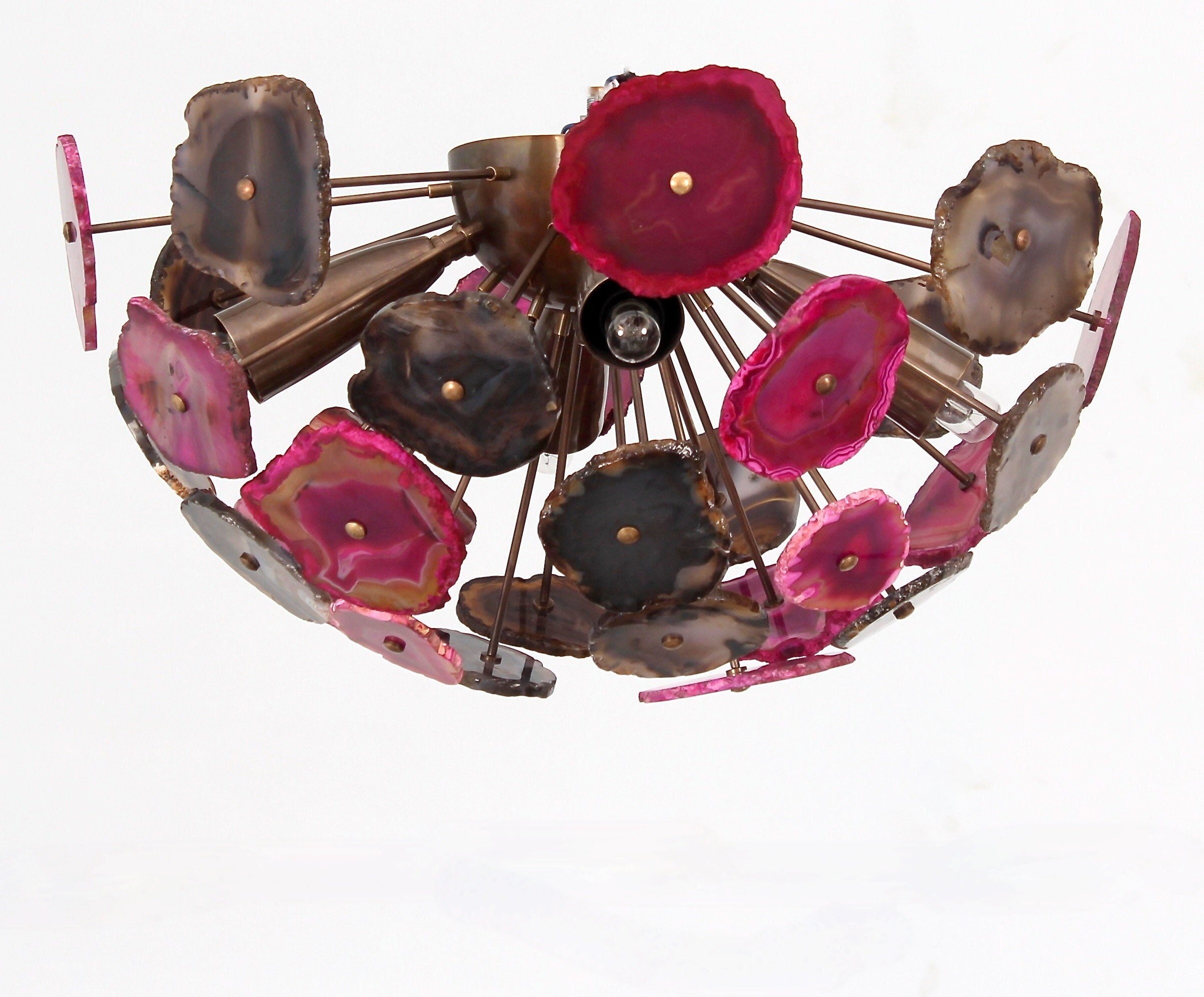 Flush Mount Agate Sputnik Ceiling Light, Brass 4-light Lamp - Etsy UK
