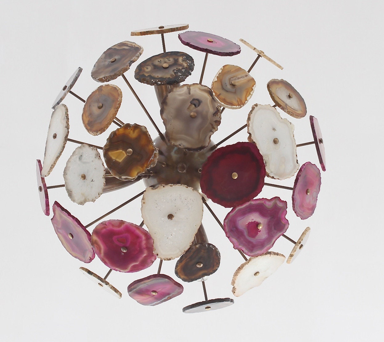 Flush Mount Agate Sputnik Ceiling Light, Brass 4-light Lamp - Etsy UK