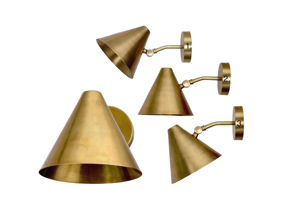 Modern Adjustable Wall Lamp Light Sconce CONO 2 , Handmade Brass Ceiling Spot Light Lamp , Flush ...