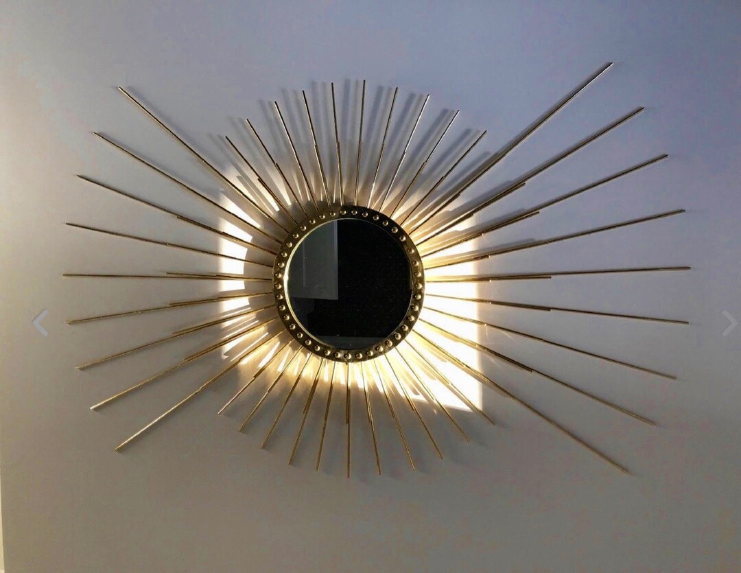 Stunning Mid- Century Modern Mirror , Sunburst Wall Mirror Starburst ...