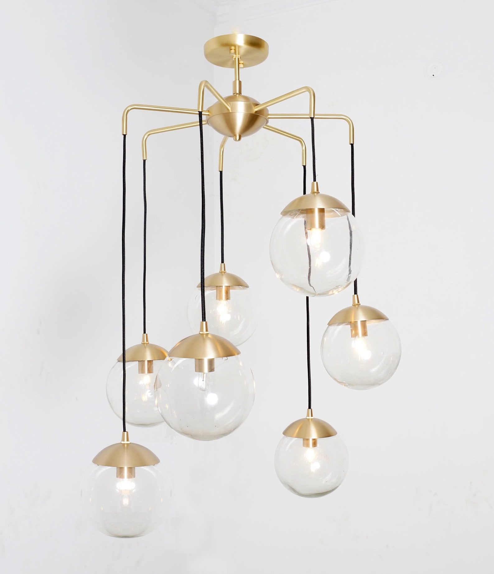 Mid Century Globe CASCADING BUBBLES Chandelier Modern - Etsy