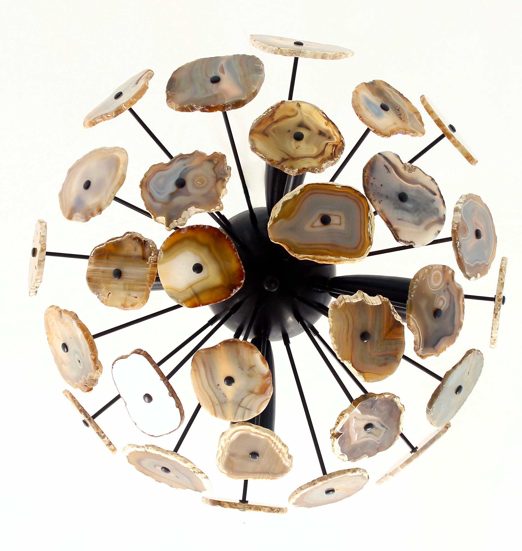 Flush Mount Agate Sputnik Ceiling Light, Brass 4-light Lamp - Etsy UK