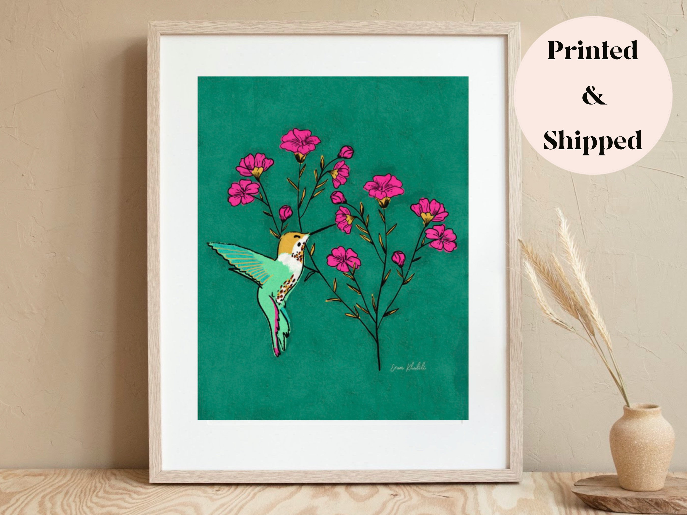 Colorful Hummingbird Wall Art Poster Print Modern Bird - Etsy