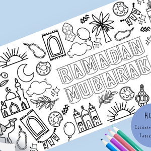 Huge Ramadan & Eid Coloring Poster for Kids| Coloring Table Cover ...