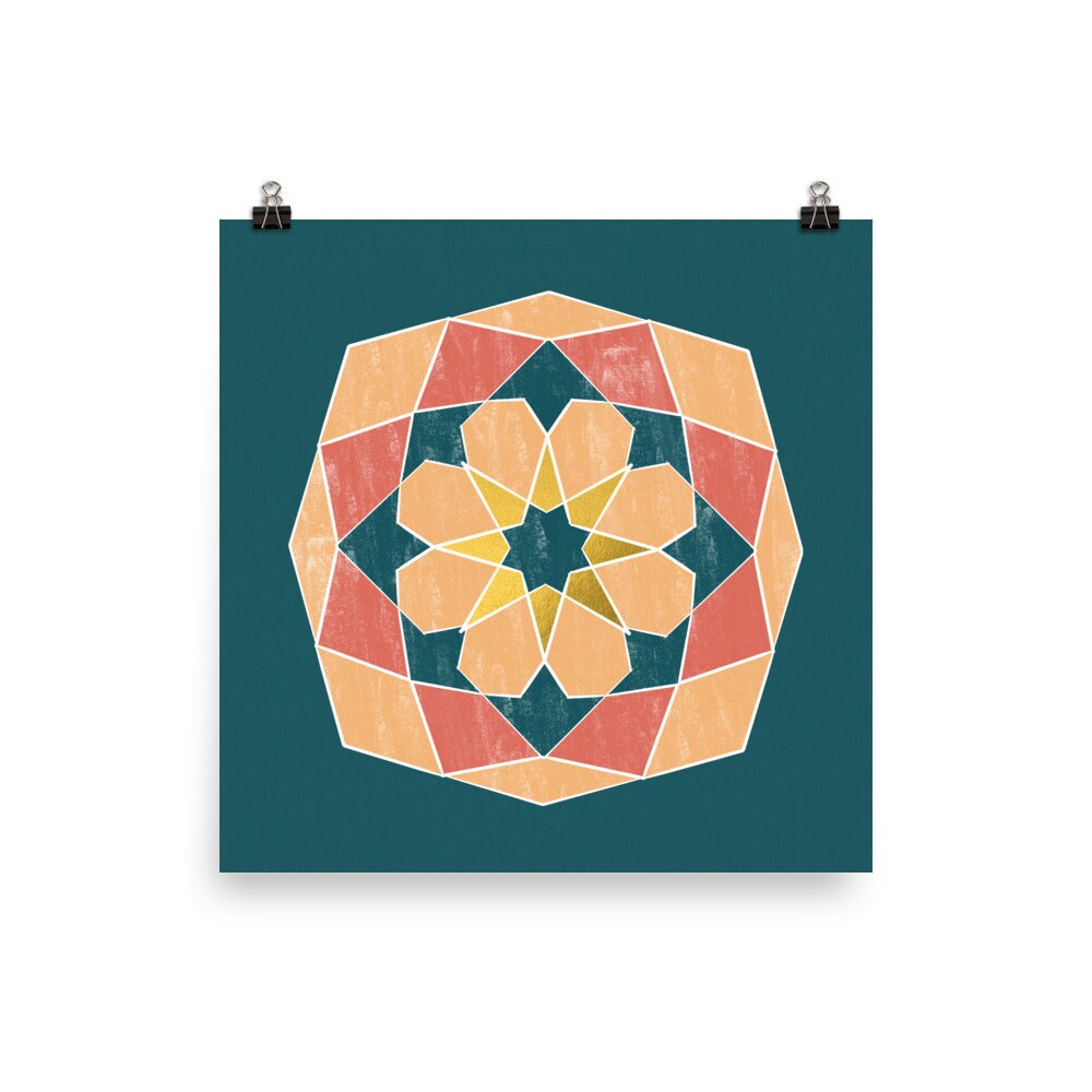 Geometric Minimal Islamic Wall Art Print digital Artwork | Etsy