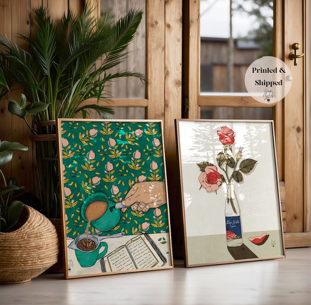 Set of 2 - Indian / Pakistani Artwork, Chai Painting, Chai Lover Gift ...