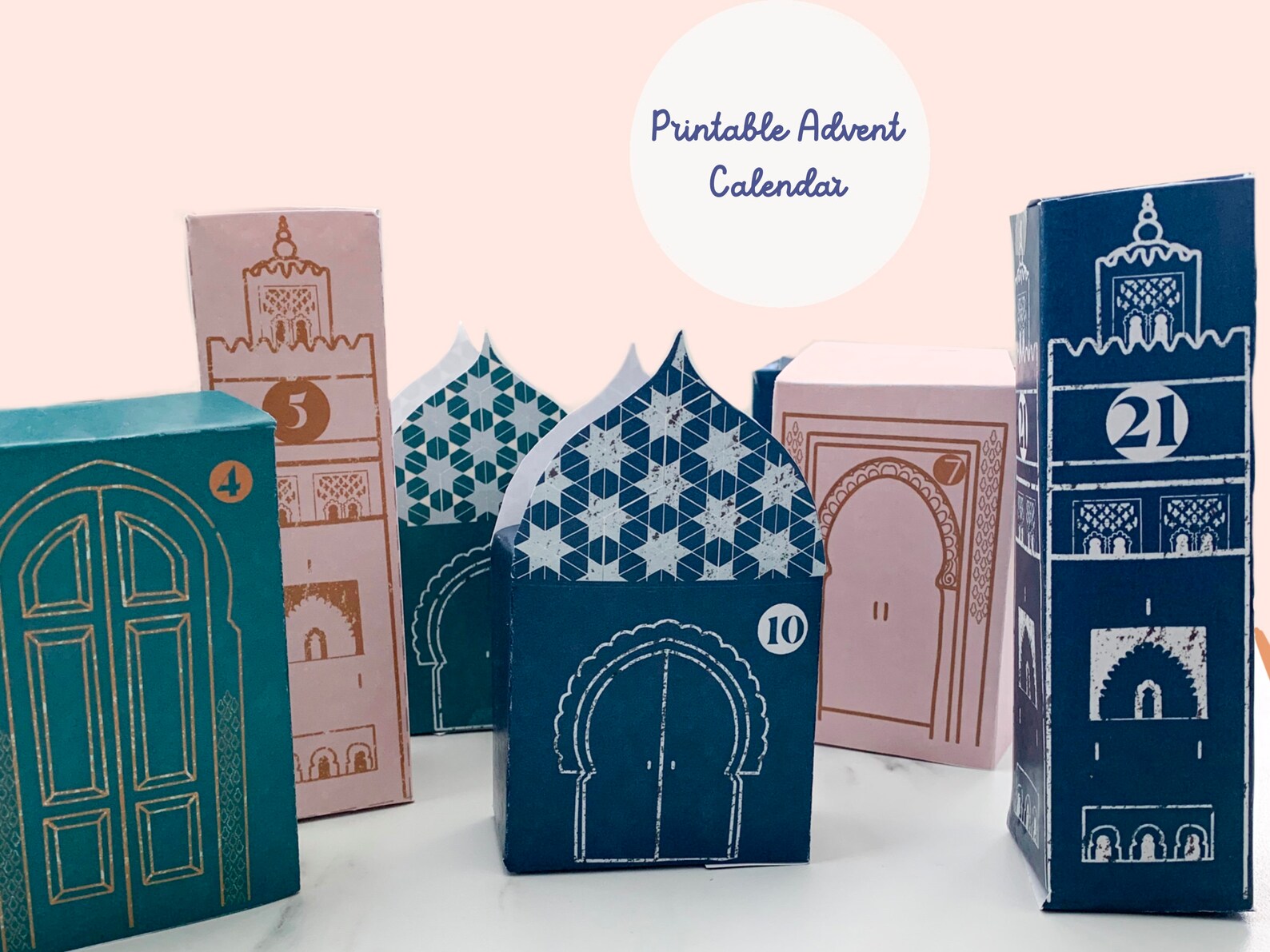 Boho Printable Advent Calendar, 31 Days, Advent Calendar Printable ...